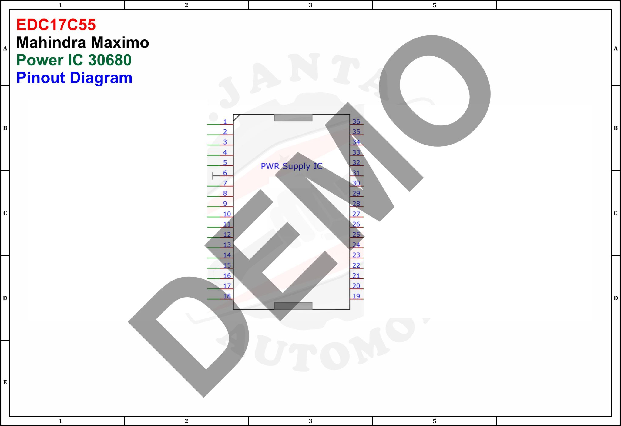 EDC17C55 Mahindra Maximo Power IC 30680 Pinout Diagram – Remzon
